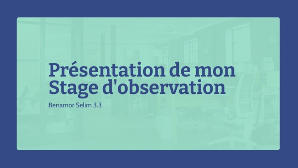 Orale de Stage 2 | Genially