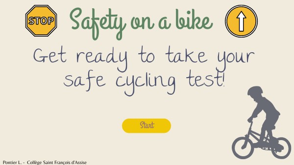 Safe cycling test 6ème by Pontier | Genially