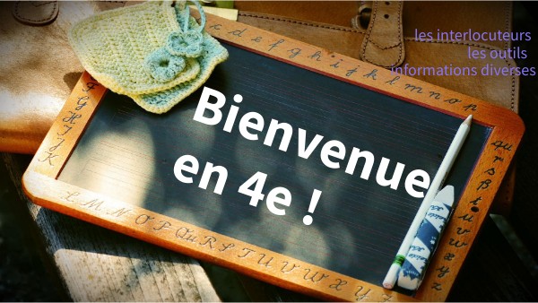 Bienvenue en 4e | Genially