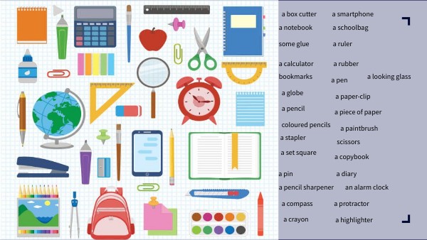 school supply matching exercise