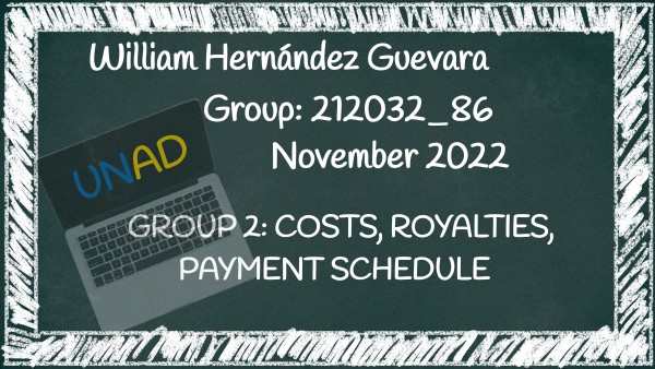 Costs, Royalties, Payment Schedule | Genially
