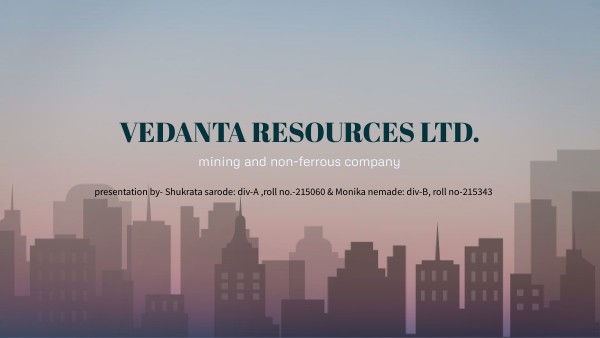 VEDANTA PRESENTATION