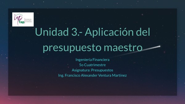 Aplicación del presupuesto maestro