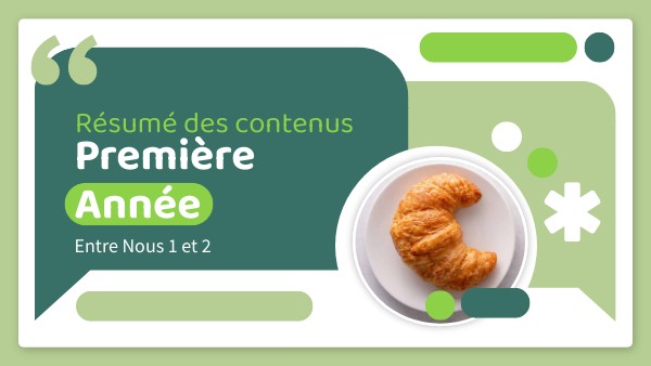 Résumé des contenus - Première année