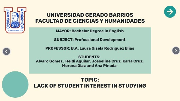 LACK OF STUDENT INTEREST IN STUDYING | Genially