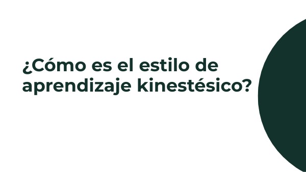 Aprendizaje kinestésico