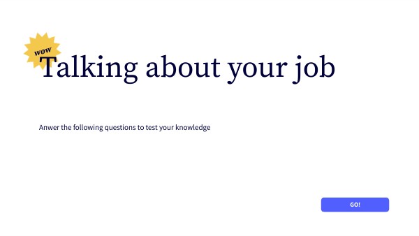 Talking about your work