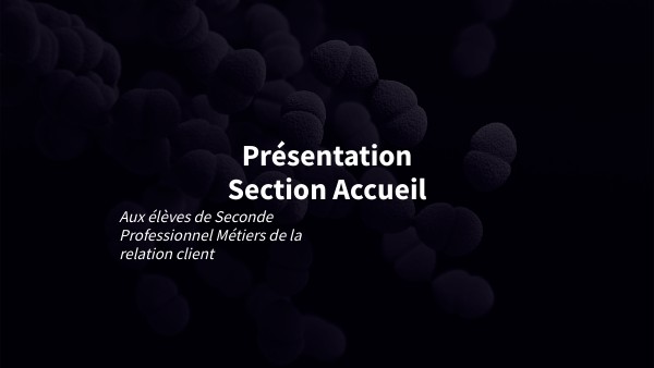 Présentation section accueil | Genially