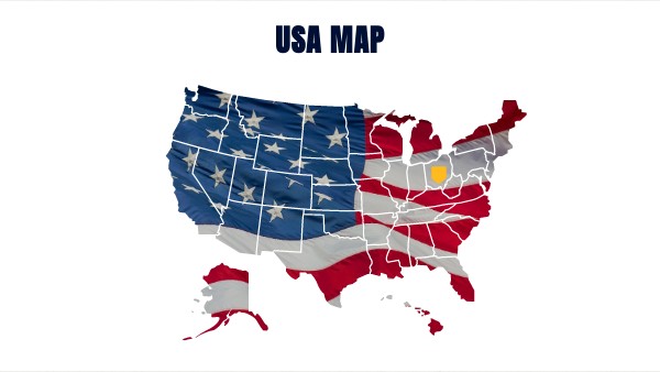USA MAP NEGATIVE SPACE