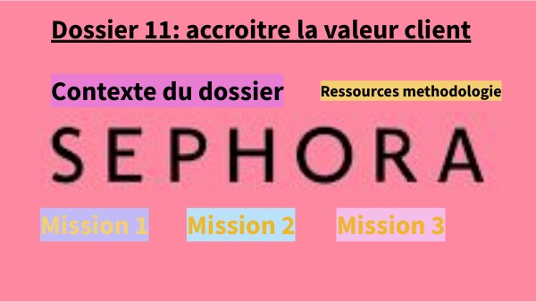 Corrigé Dossier 11: Le capital client | Genially