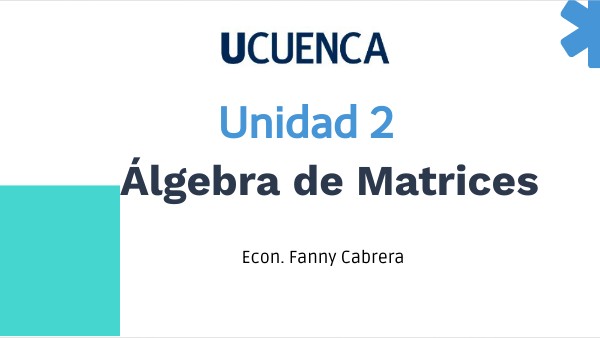 CÁlgebra lineal U2 | Genially