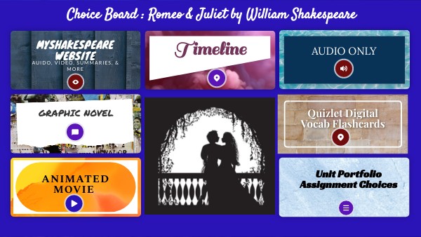 CHOICE BOARD: Romeo & Juliet | Genially
