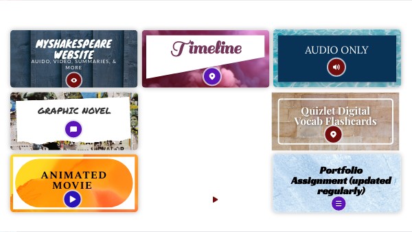 9(U4)CHOICE BOARD: Romeo & Juliet