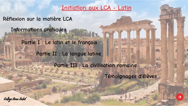 Initiation au latin - 6ème | Genially
