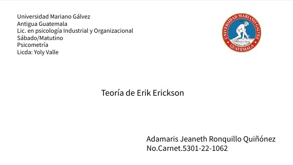 Esquema de Erik Erikson | Genially