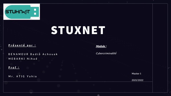 STUXNET PRESENTATION