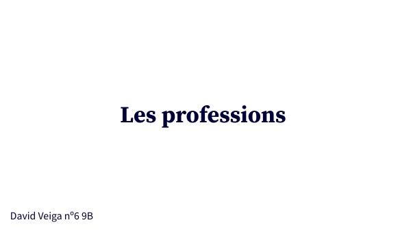 Francês: Les Professions | Genially