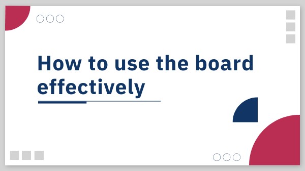 EFFECTIVE USE OF THE BLACKBOARD/WHITEBOARD