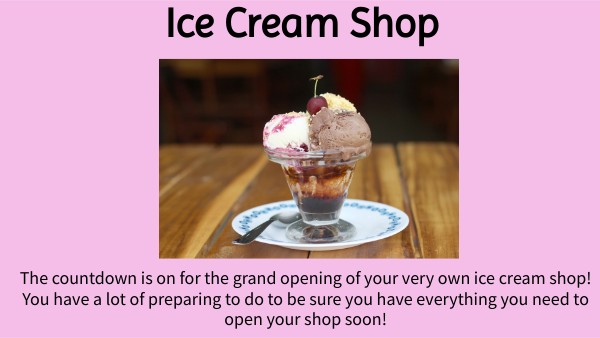 Ice Cream Shop Escape Room | Genially