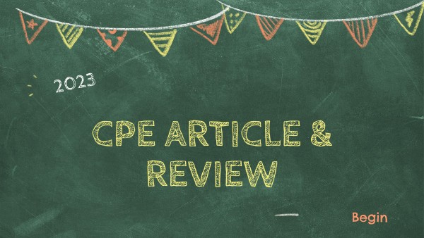 CPE Review & Article Writing CPE 2023 | Genially
