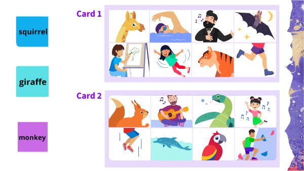 Bingo/Animals/Action verbs