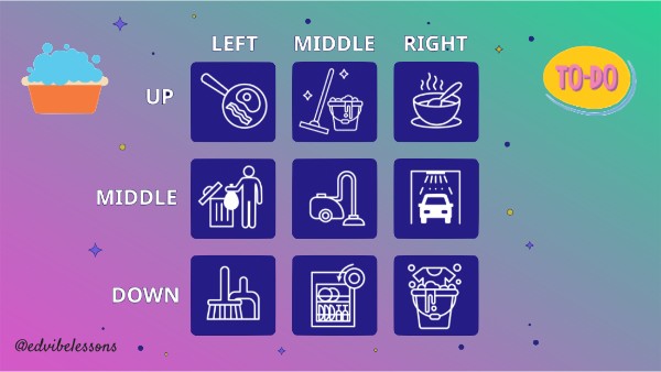 Tic tac toe household chores | Genially