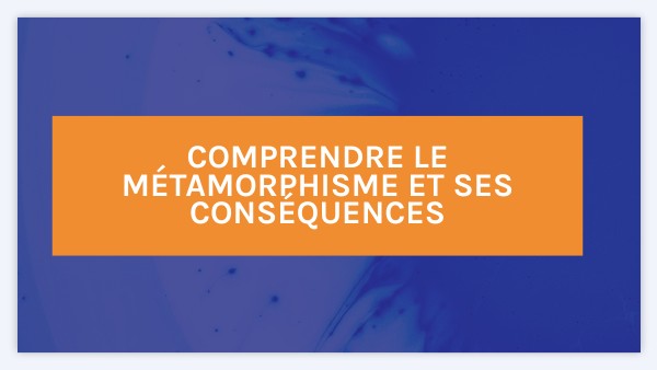 Comprendre le métamorphisme et ses conséquences