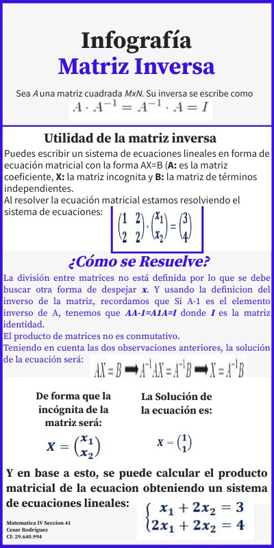 Cesar Rodriguez - Infografía Matriz Inversa | Genially