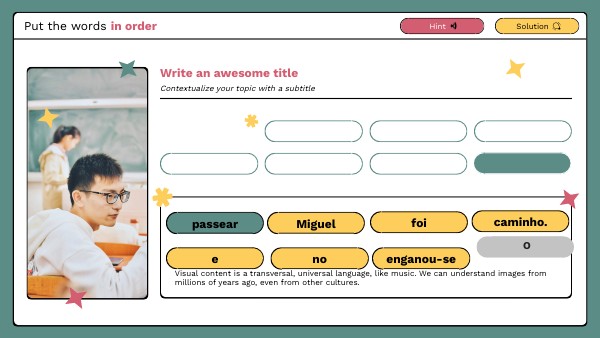 Put the words in order