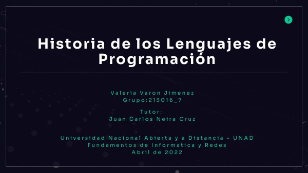 PRESENTACIÓN HISTORIA DE LOS LENGUAJES DE PROGRAMACIÓN | Genially
