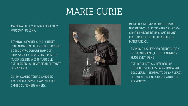 MARIA CURIE | Genially