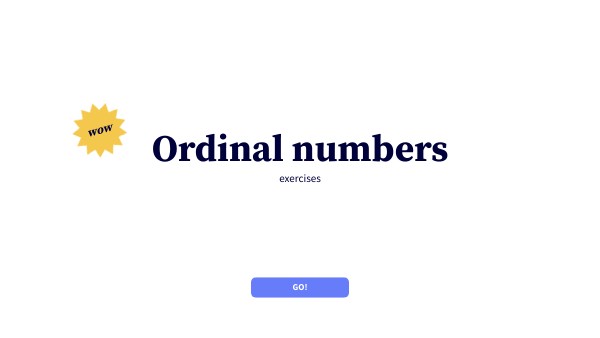 ordinal numbers