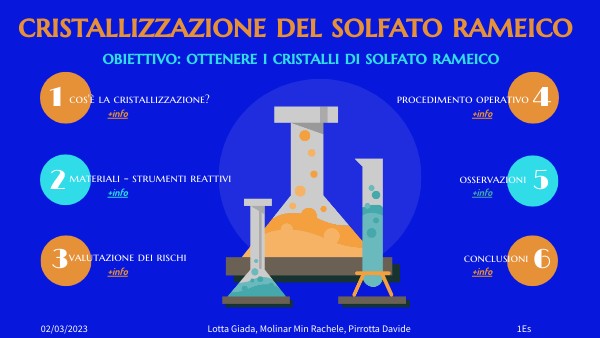 cristallizzazione del solfato rameico