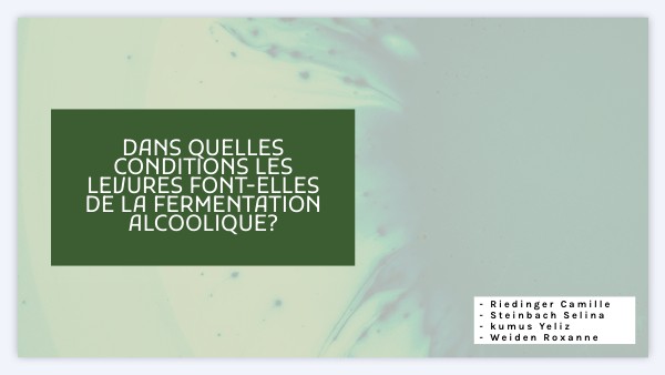 LA FERMENTATION GRACE AUX LEVURES | Genially