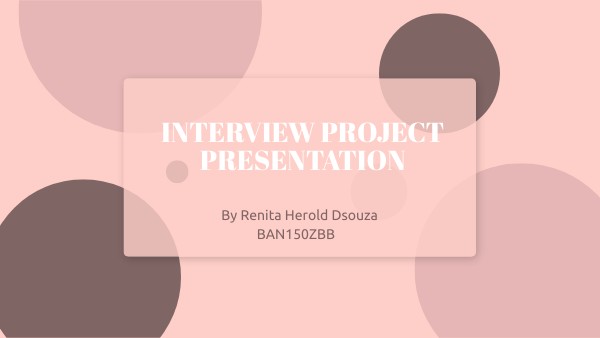 Interview Project Presentation | Genially