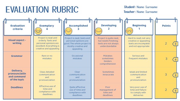 EVALUATION RUBRIC FDG