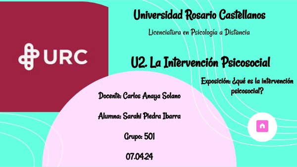 EA U2. La Intervención Psicosocial | Genially
