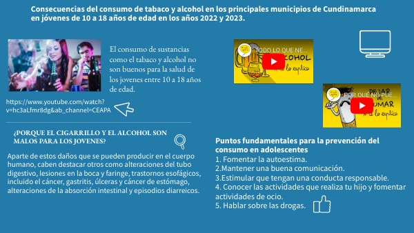 CONSUMO DE TABACO Y ALCOHOL EN JOVENES | Genially