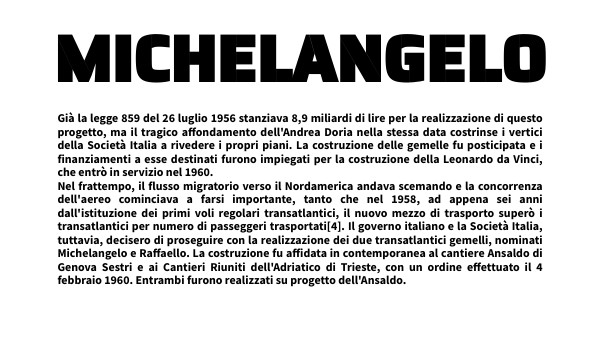 Michelangelo transatlantico