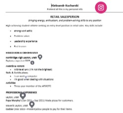 Interactive resume