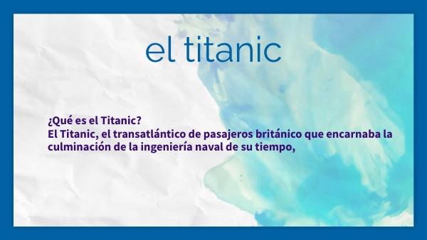 PRESENTACIÓN el titanic | Genially