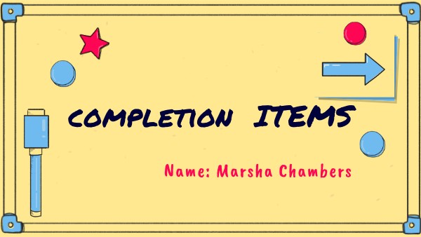 COMPLETION ITEMS PRESENTATION | Genially