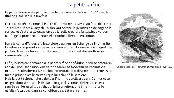exposé la petite sirène | Genially