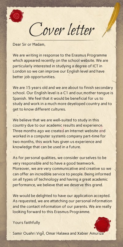 Spanish Cover Letter