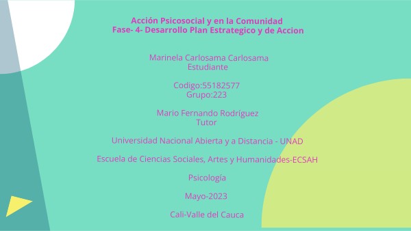 Sistematizacion de la Informacion Accion Psicosocial en la Comunidad | Genially