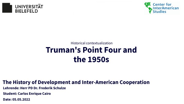 Truman's Point Four and the 1950s | Genially