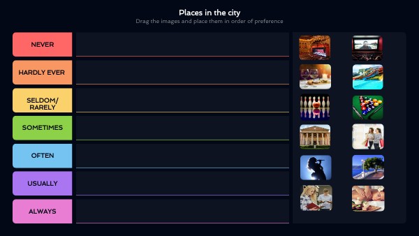 LIST OF LEVELS places in the city | Genially