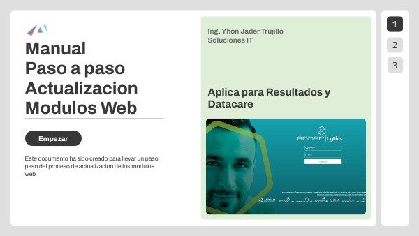 MANUAL ACTUALIZACION MODULOS WEB | Genially