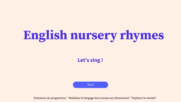 Nursery rhymes (cycle 1)