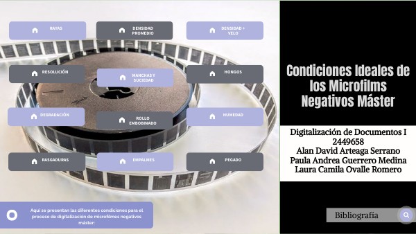 Condiciones Ideales de los Microfilms Negativos Máster | Genially